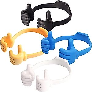 SAFIGLE 4Pcs Lazy Thumbs Up Cell Phone Holder for Desk, Creative Flexible Cell Phone Stands Lazy Phones Stand with Hand Holder Desk, Cellphone Thumb Holder Multi-Angle Phone Holder