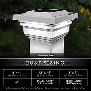 Classy Caps SL078W PVC Regal Solar Post Cap, 4" x 4", White