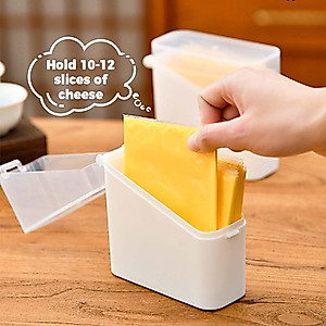 MININAI Sliced Cheese Container for Fridge, 2/4 PCS Cheese Storage Box with Flip Lid Plastic Cheese Keeper Cheese Saver Holder (2pcs)