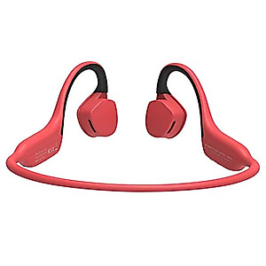 Open Ear Wireless Sport Bluetooth Headphones with Mic, Headset Earphone, Long Battery and Ultra-Lightweight (RED)