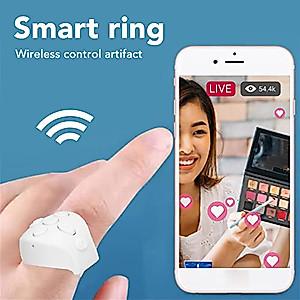 Remote Control Page Turner, Support Mainstream Apps Rechargeable Remote Control for Android Phones (White)