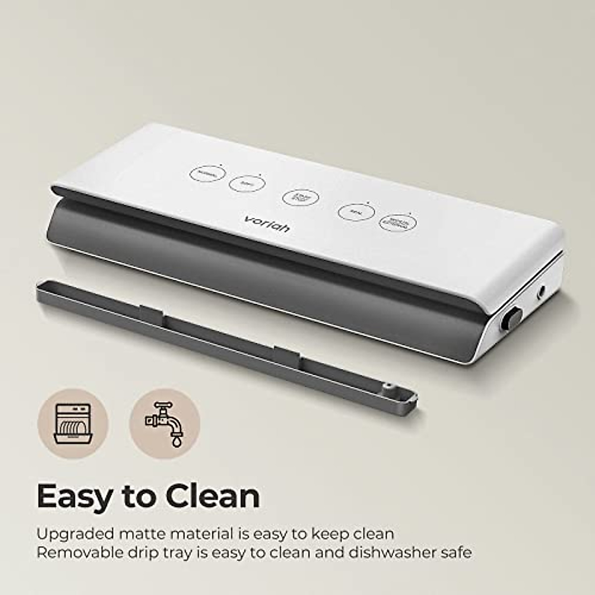 Vacuum Sealer, voriah Vacuum Sealer Machine with Automatic Air Sealing System for Food Storage, Sous Vide, Touch Control, Safety Certified