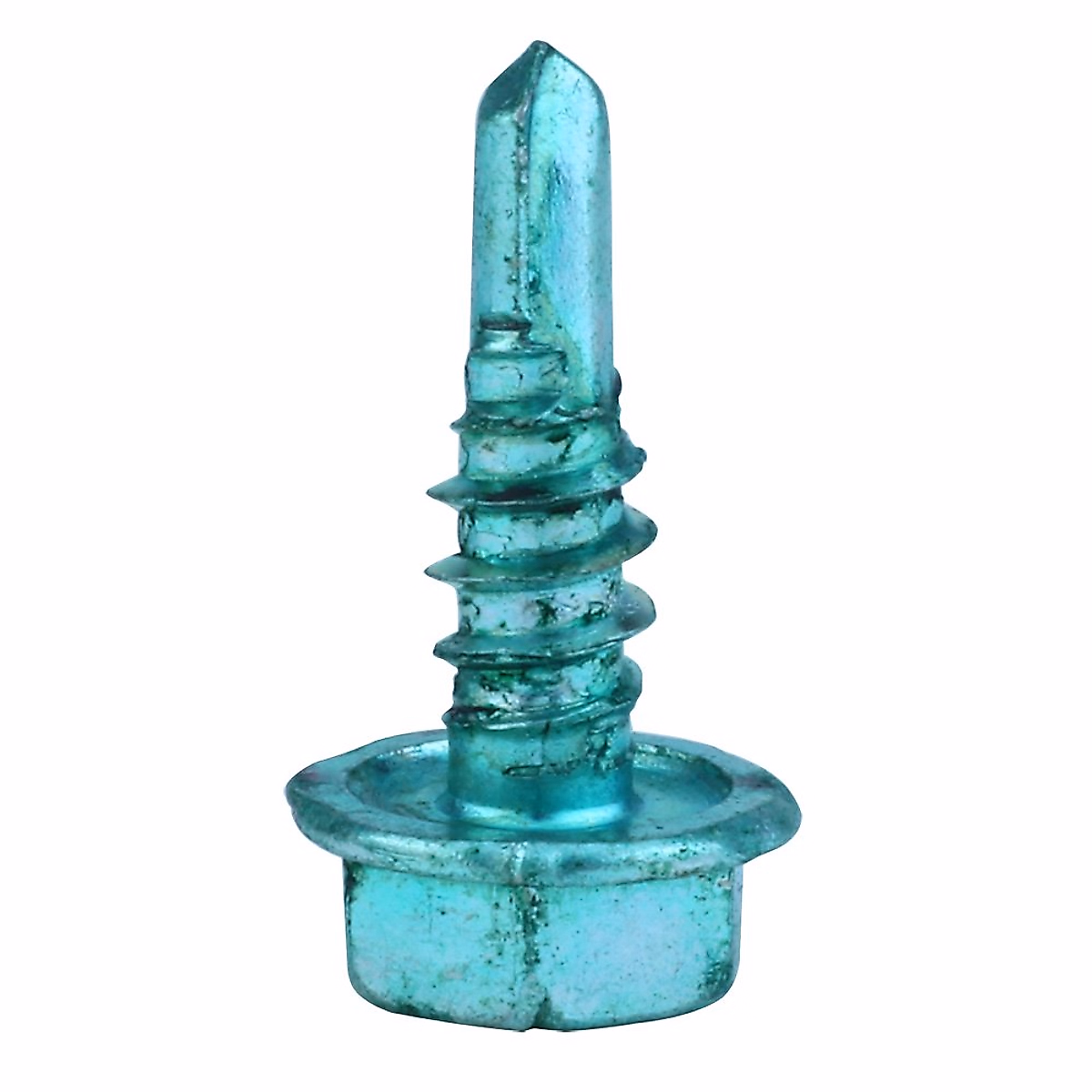 Skywalker #10 Self-Tapping Hex/Phillips/Slotted/Square Head Ground Screws (Box of 100 in Green)