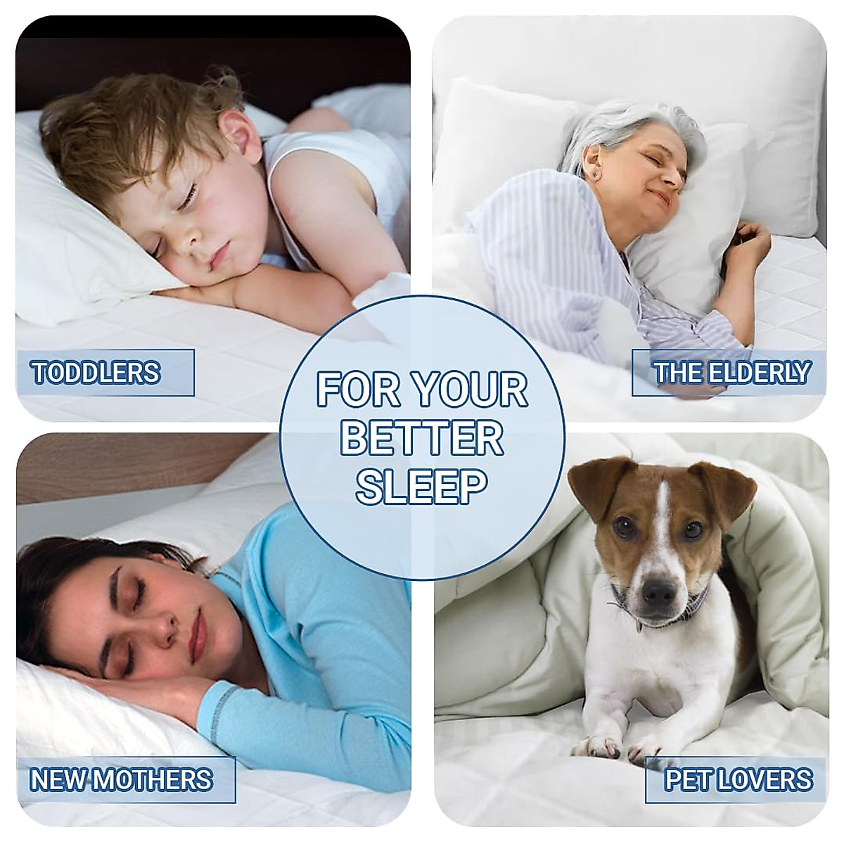 Abstract Waterproof Mini Crib Mattress Protector - Quilted, Fitted Cover for Bassinet - Breathable Crib Mattress Pad - Noiseless- Machine Washable - 24" x 38" Mini Crib, White