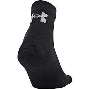 Under Armour Adult Training Cotton Quarter Socks, Multipairs , Black (6-Pairs) , Medium