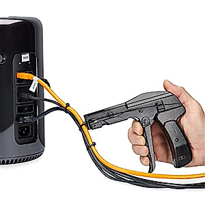 RVR Zip Tie Install Tool - Powerful Tension with Built-In Flush Cutter, All Metal, Adjustable, Comfort Grip, Spring Loaded Lightweight Cable Tie Gun, 6" for Nylon Ties up to 1/4”- Black