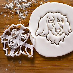 Set of 2 Long Haired Dachshund cookie cutters (Designs: Body & Face), 2 pieces - Bakerlogy