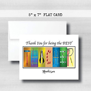 Teacher Appreciation Card, 5" x 7" FLAT CARD, Personalized with child's name