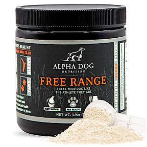 Free Range Joint Health Enhancer Supplement Powder for Dogs by Alpha Dog Nutrition - Premium Dog Arthritis Vitamins to Care for Joints - Contains Glucosamine, Chondroitin, MSM, Vitamin E, & More