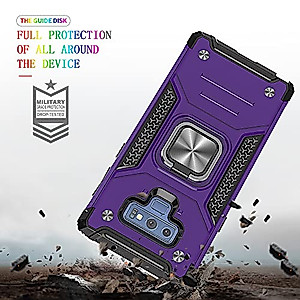 AYMECL for Galaxy Note 9 Case, Note 9 Case with Self Healing Flexible TPU Screen Protector [2 Pack], Military Grade Double Shockproof with Kickstand Protective Case for Samsung Note 9-Purple