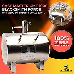 CAST Master Elite USA Portable Single Burner Propane Blacksmith Farrier Caster Kit Jewelry Knife and Tool Making Propane Forge SS