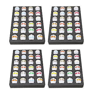 Polar Whale 4 Cocktail Capsule Drawer Organizers Tray Insert Compatible with Keurig DrinkWorks Pods for Kitchen Home Bar Party Waterproof Washable Black Foam 24 Compartment 12.6 x 17.9 Inches