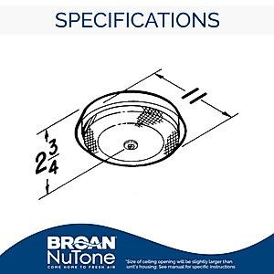 Broan-NuTone 157 Low-Profile Fan-Forced Ceiling Heater, Enclosed Sheath Element for Bathroom, Kitchen, and Home, Standard, Satin Aluminum