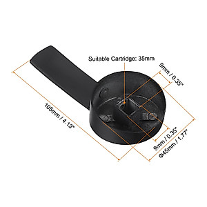 uxcell Single Lever Faucet Handle for 35mm Cartridge Zinc Alloy Faucet Handle Replacement for Kitchen Bathroom Shower, Black 4.1'' Length