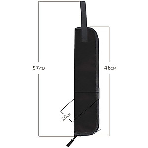 TUOREN Drum Stick Bag Portable Drumstick Storage Handbag with Drumsticks Drum Brushes Stick Set 4Pair Percussion Instrument Accessories for Jazz Acoustic Drummer Practice, Rock Band, Students Black