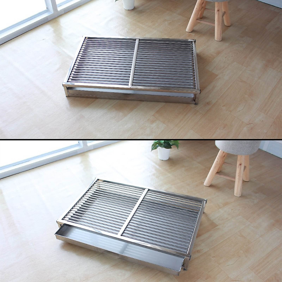 Qlvily Replacement Metal Tray for Dog Crate, 35" L x 21.63" W x 1" H, Waterproof, Rust Resistant, Easy to Clean