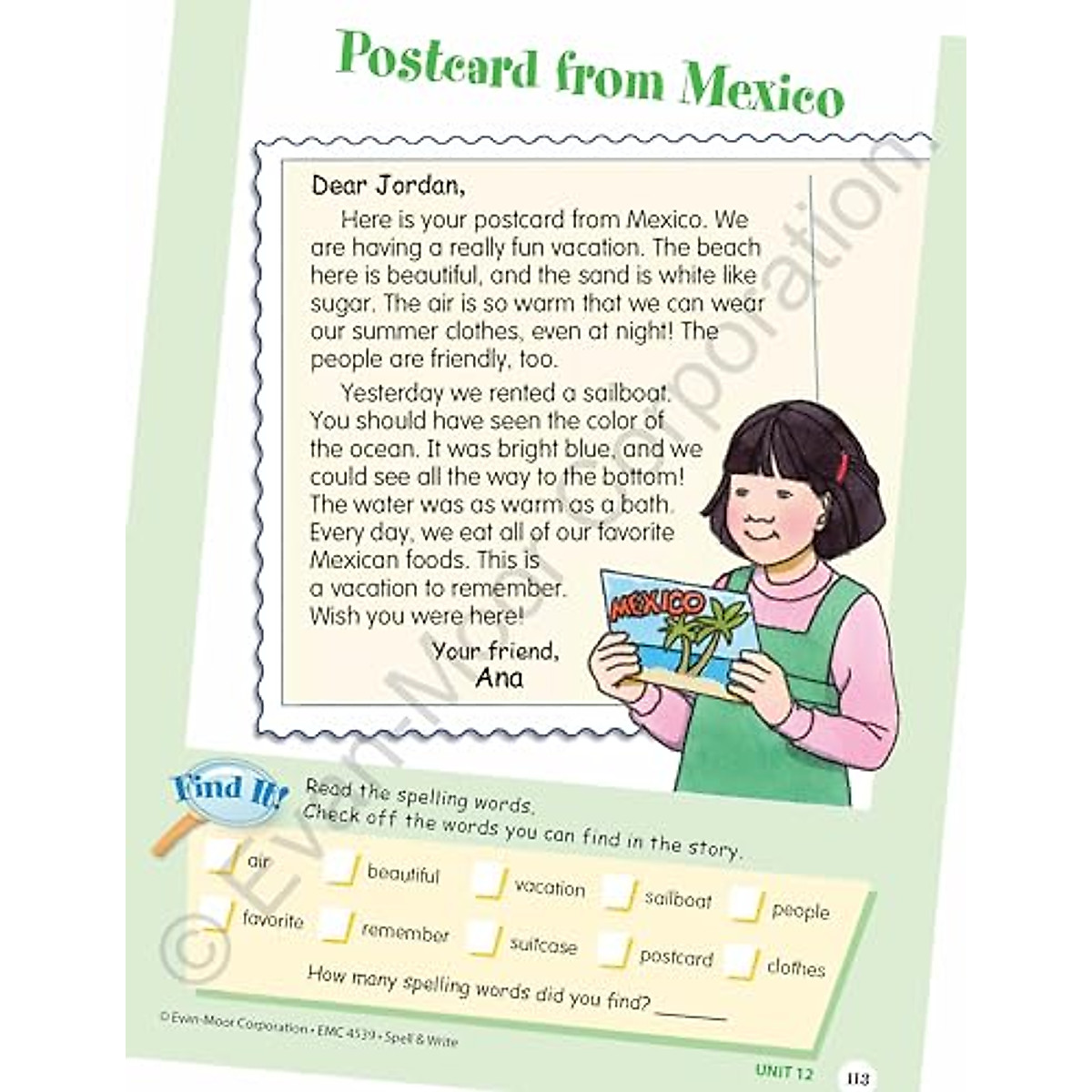 Evan-Moor Skill Sharpeners Spell and Write Workbook, Grade 3, 120 Spelling Words, Test Prep, Word Families, Short Vowels, Grammar, Punctuation, Creative Writing, Vocabulary, Activities, Homeschool