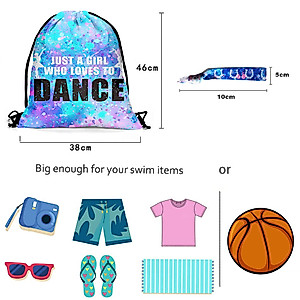 Drawstring Backpack Dance Bag Dance Teacher Appreciation Gifts Cinch Bag for Women Girls Dance Instructor Dancer Gifts for Dance Lover Teacher Dance Team Christmas Birthday Gifts for Her - Girl Loves