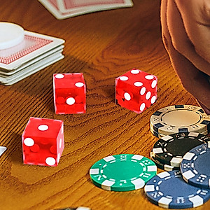 GSE Games & Sports Expert AAA Grade 19mm Pro Vegas Casino Style Craps Dice Set of 5 with Razor Sharp Edges & Matching Serialized Numbers for RPG, Dice Stacking, Yahtzee Dice Games