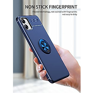 Asuwish Phone Case for Samsung Galaxy A04 with Tempered Glass Screen Protector Cover and Cell Accessories Kickstand Stand Magnetic Ring Holder Protective Soft TPU Silicone Ao4 A 04 4G Women Men Blue