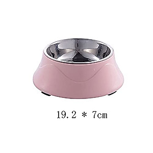 FUUIE Bowls for Food and Water Stainless Steel Pet Bowl Plastic Flower Dog Bowl Cat Food Double Water Bowl Feeder Puppy Pet Supplies (Color : Blue)