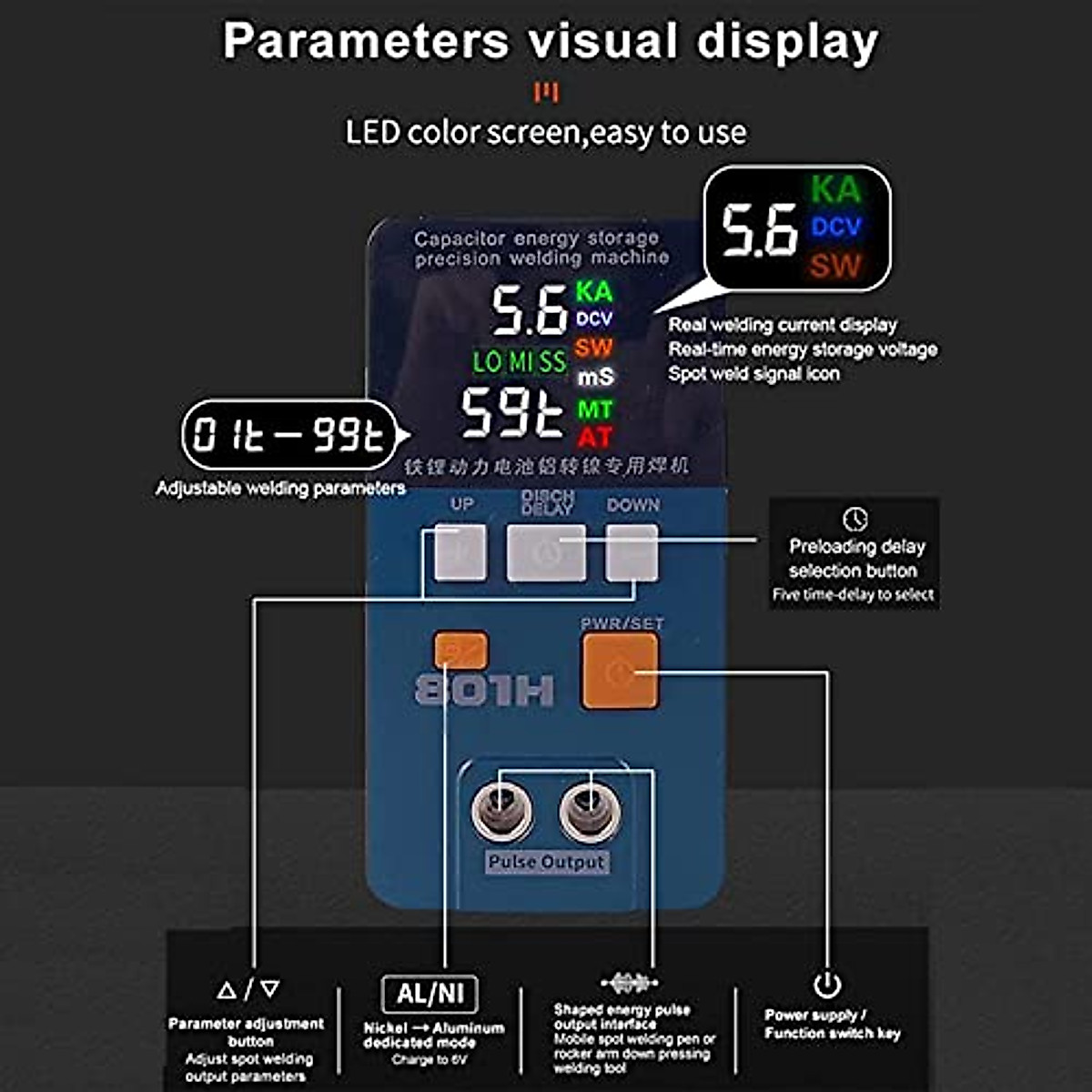 ALSUP 801HCapacitor Energy Storage Pulse Welding Machine, Cordless Spot Welding Machine, 19.8Kw Industrial Energy Storage Battery Welding Machine