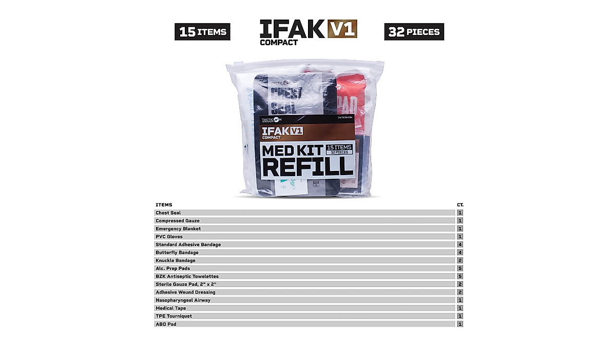TACTICON V1 IFAK First Aid Kit | Compact Trauma Refill for Emergencies