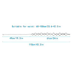 LABANCA Womens Metal Chain Dress Belt Hollow Out Ring Sweater Belt Decorated Skinny Waist Belt Silver