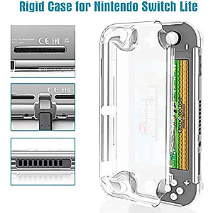 HEYSTOP Kompatybilna Torba do przenoszenia Nintendo Switch Lite, ochronne case NA wyświetlacz z z hartowanego szkła, karta do greed, 6 nakładek NA kciuk do zestawu akcesoriów Nintendo Switch Lite