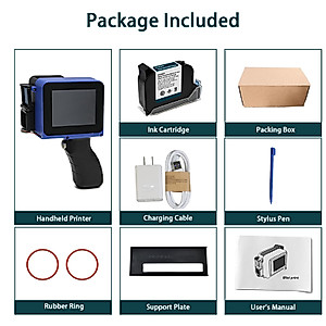 Phezer Mini Handheld Inkjet Printer PC11 for All Materials, with Touch Screen and Quick-Drying Ink Cartridge, Portable Pocket Marking Device for Label/Date/Barcode/Logo/Qrcode/Batch Number/Image