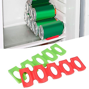 Can Stacker for Pantry 2pcs, Foldable Bottle Stacking Mat Refrigerator Silicone Can Stacker Water Bottles Rack Space Saver Fridge Storage Tray