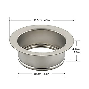 Garbage Disposal Kitchen Sink Flange Stopper Collar Sink Baffle Kit Universal Fit for Standard 3-1/2 Inch Sink Drain Hole,Stainless Steel