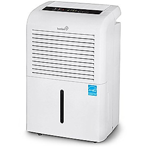 Ivation 4,500 Sq Ft Energy Star Dehumidifier, Large Capacity Compressor Dehumidifier Includes Programmable Humidistat, Hose Connector, Auto Shutoff Restart, Washable Filter, Timer and Casters