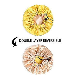 Satin Bonnet Sleep Cap 3Pcs Adjustable Bonnets for Kids Baby Children Infant Newborn Girls Boys Reversible Toddler Bonnet for Curly Hair Natural Hair Double Layer Satin Hair Bonnet for Sleeping