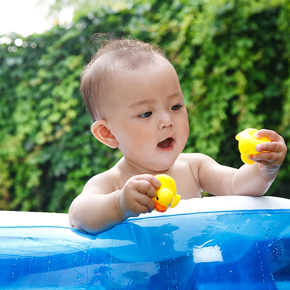 Mini Rubber Ducks,20Pcs Little Rubber Ducks Tiny Baby Shower Rubber Ducks,Squeak Fun Rubber Ducks in Bulk Bath Toy Float Decorations for Shower Birthday Party Favors