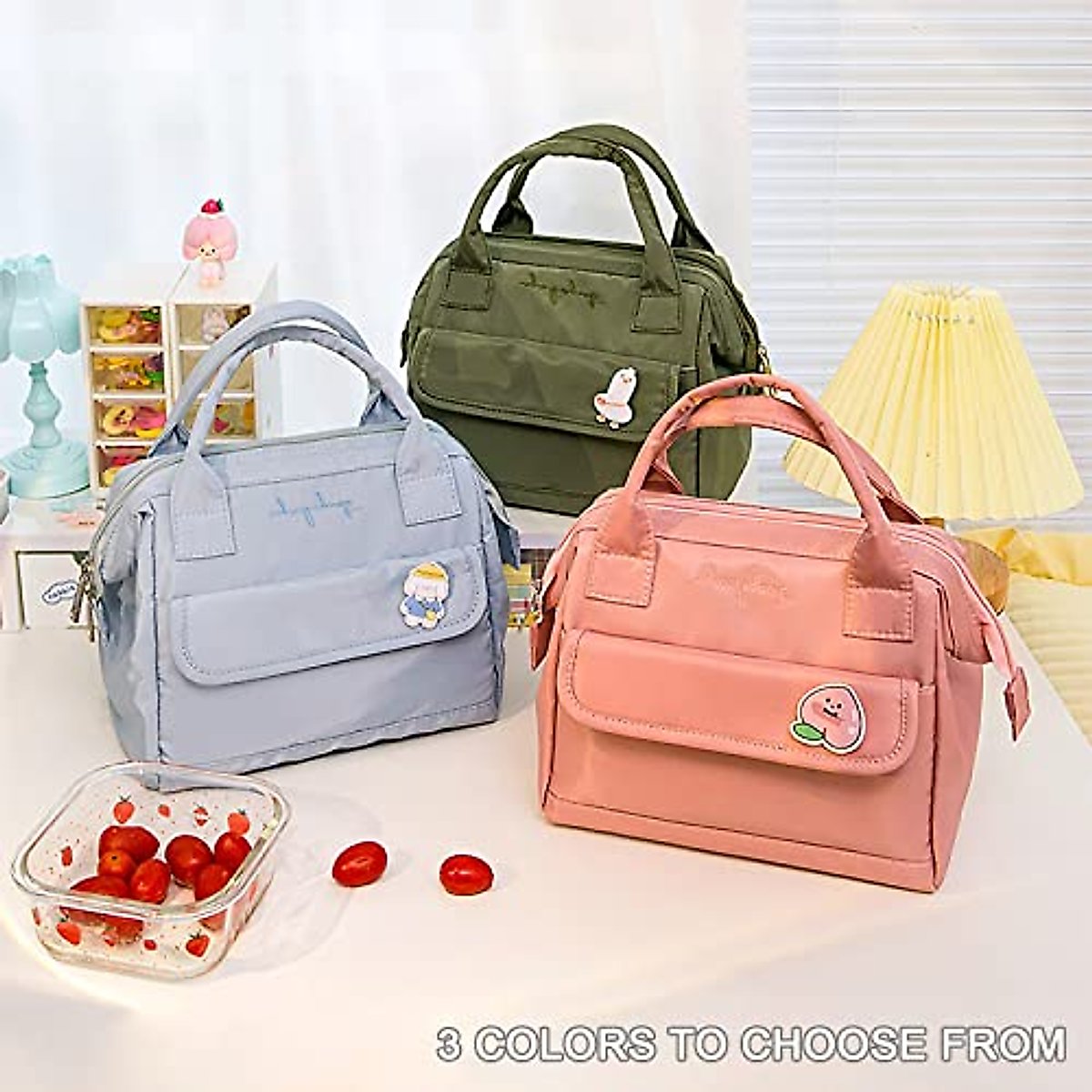 𝗞𝗮𝘄𝗮𝗶𝗶 𝗟𝘂𝗻𝗰𝗵 𝗕𝗮𝗴, Large Picnic Bag, Insulated Bag for Hot or Cold, Reusable Tote Bag, 𝗖𝘂𝘁𝗲 𝗔𝗲𝘀𝘁𝗵𝗲𝘁𝗶𝗰 𝗟𝘂𝗻𝗰𝗵 𝗕𝗮𝗴 for Women, Thermal/Cooler Handbag