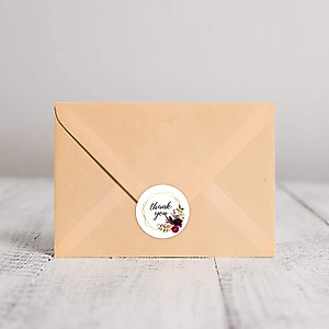 Fall Floral Frames Thank You Stickers / 4 Alternating Designs / 500 Boho Thank You Stickers / 1.5" Autumn Wedding Envelope Seals