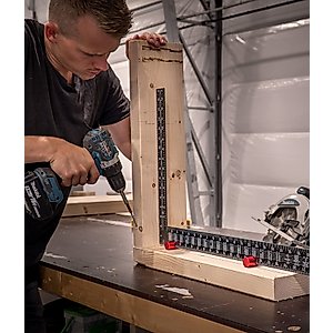 Simon Tools - Stair Gauges for Framing Square | Extra Tall 𝗡𝗼𝗻-𝗦𝗹𝗶𝗽 Framing Square Stops with Holder, Framing Tools for Speed Square