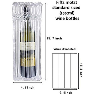 GIEMSON Wine Bottle Protector Travel Bags, 50 Packs Inflatable Air Column Packaging Bubble Cushion Wrap for Suitcase Luggage Airplane, Safety Shipping