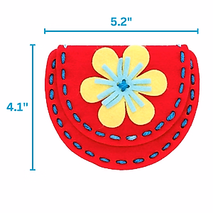 Serabeena Sew Your Own Purses - Sewing Kit for Kids - Felt Crafts for Kids - Sewing for Kids Ages 4-8 Plus - Felt Kit - Helps Develop Fine Motor Skills - DIY Kits for Kids with 6 Purses & Accessories