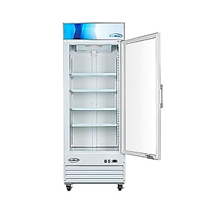 KoolMore MDF-1GD-23C-WH 31 in. Commercial One Glass Door Display Upright Freezer Merchandiser in White 23 Cu. Ft