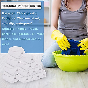 Sunshine post Shoe Covers Disposable,200Pack（100 Pairs）Boot Covers Waterproof Non Slip -Resistant One Size Fits Most for Rain Cleaning Indoor Floor Protection,White