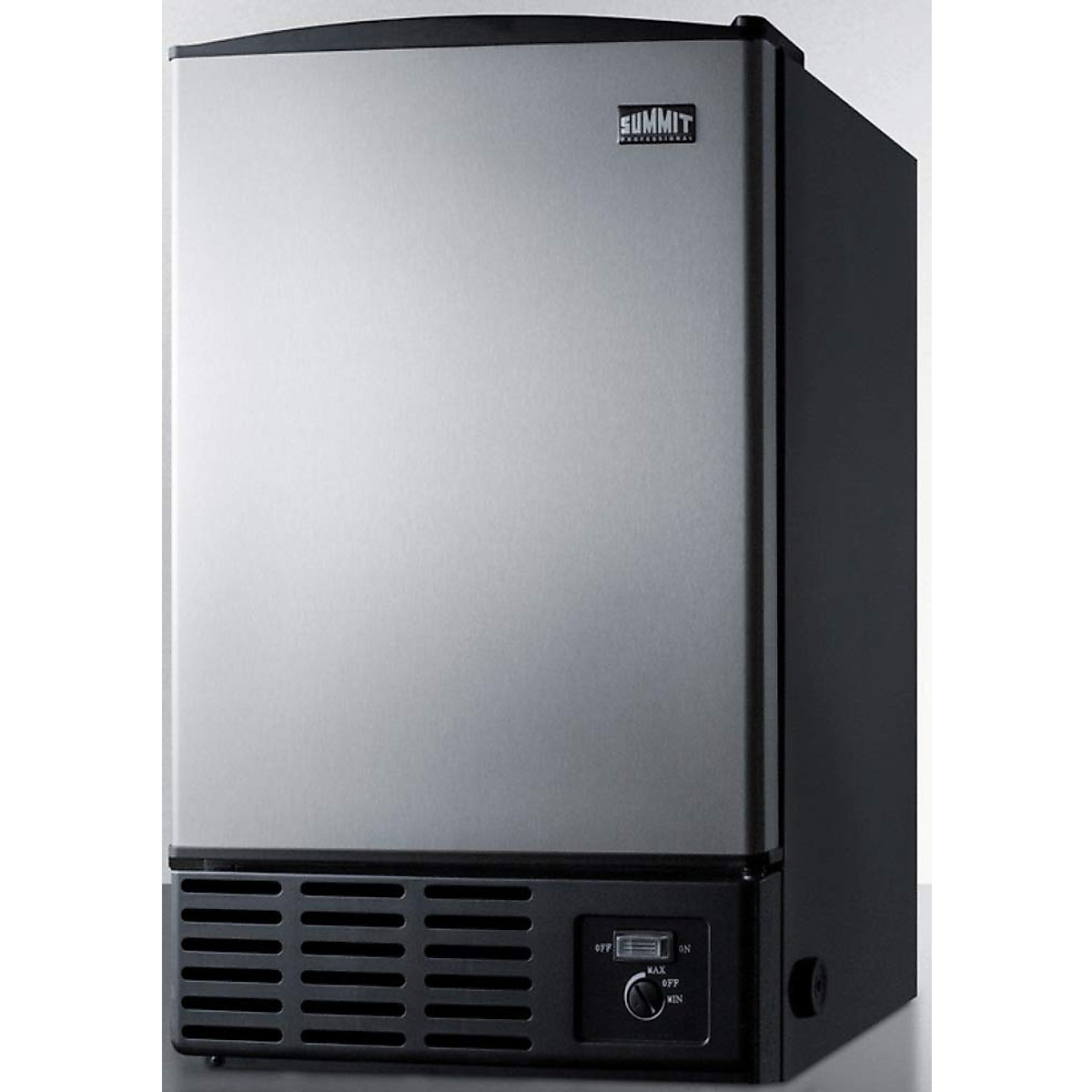 Summit BIM25 15" UL Listed Compact Ice Maker with 1 cu. ft. Capacity 12 lbs. Daily Ice Production Insulated Storage Bin Manual Defrost and Reversible Door in Stainless