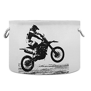 Oyihfvs Rider Participates Motocross Bin Collapsible Waterproof Laundry Hamper Large Baby Nursery Bucket Organizer Handles Bedroom Closet Toys Gifts UT 07085 38 Multi 38 20inchx20inchx14inch