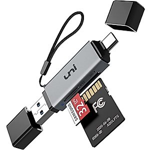 SD Card Reader, uni USB C Memory Card Reader Adapter USB 3.0, Supports SD/Micro SD/SDHC/SDXC/MMC [Card Not Included], Compatible for MacBook Pro, MacBook Air, iPad Pro 2018, Galaxy S21