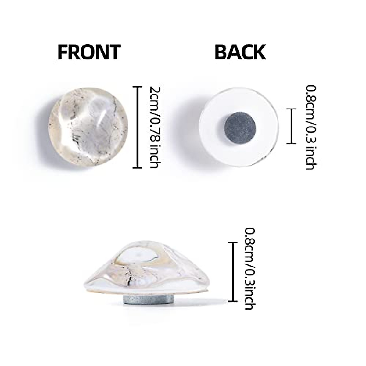 STARUBY 25 Pcs Fridge Magnets Marble Texture Refrigerator Magnets Cute Decorative Magnets Office Kitchen Magnets Glass Magnets Fridge Locker Magnets for Whiteboard,Dia 0.78 inch