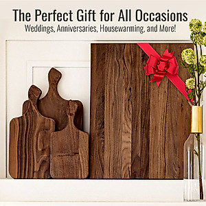 Brazos Home Dark Walnut Wood Cutting Board for Kitchen, Chopping Board, Wood Cheese Board, Unseasoned, Includes Brazos Board Butter, Ideal for Serving or Chopping Cheese, Meat and Fruits, 16x9, Large