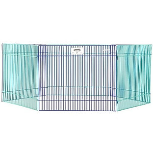 Small Animal Pet Playpen /Exercise Pen, Blue and Green,1 Count (Pack of 1), Small Animal Playpen.