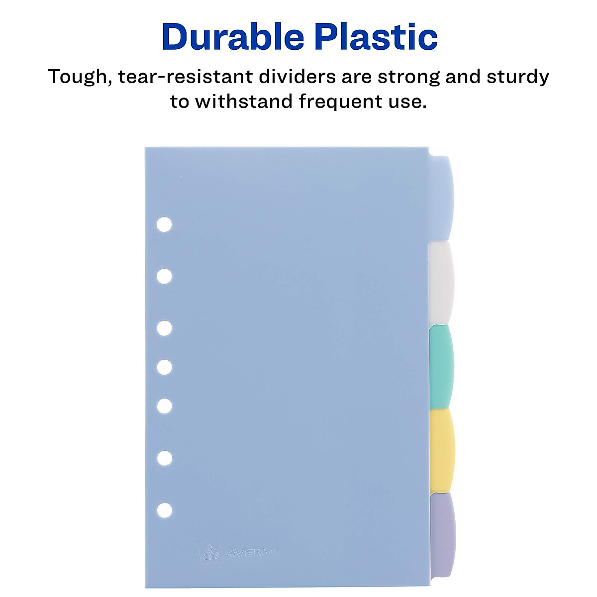 Avery 16180 Write & Erase Plastic Dividers, 5-Tab, 5 1/2 x 8 1/2
