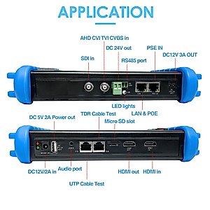 Rsrteng CCTV Camera Tester, IPCXS-ACHITU Security IP Camera Tester 8MP CVI TVI AHD SDI CVBS Camera Tester 7inch IPS Touch Screen Support TDR POE WIFI 4K HDMI IPC Tester